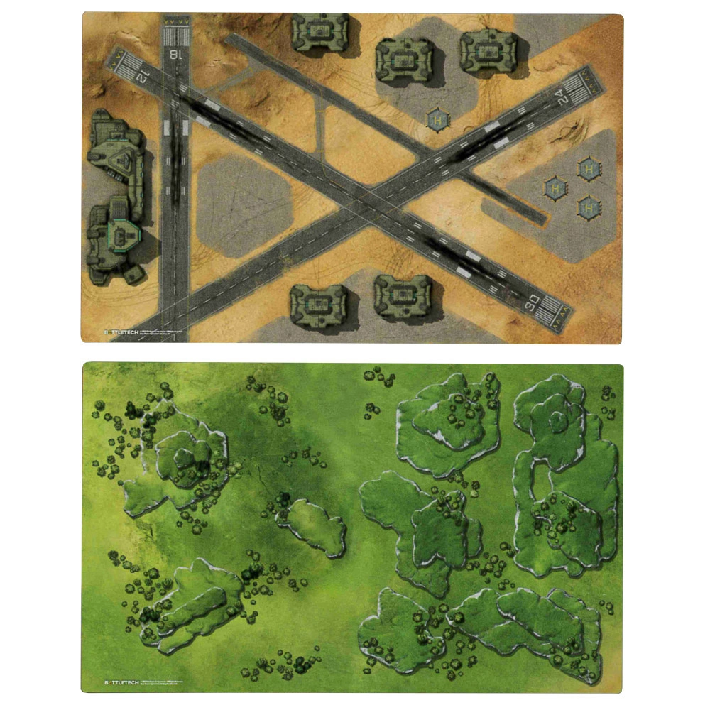 Battletech Battlemat - Alpha Strike : Aerobase 1 / Rolling Woodland 1 ...