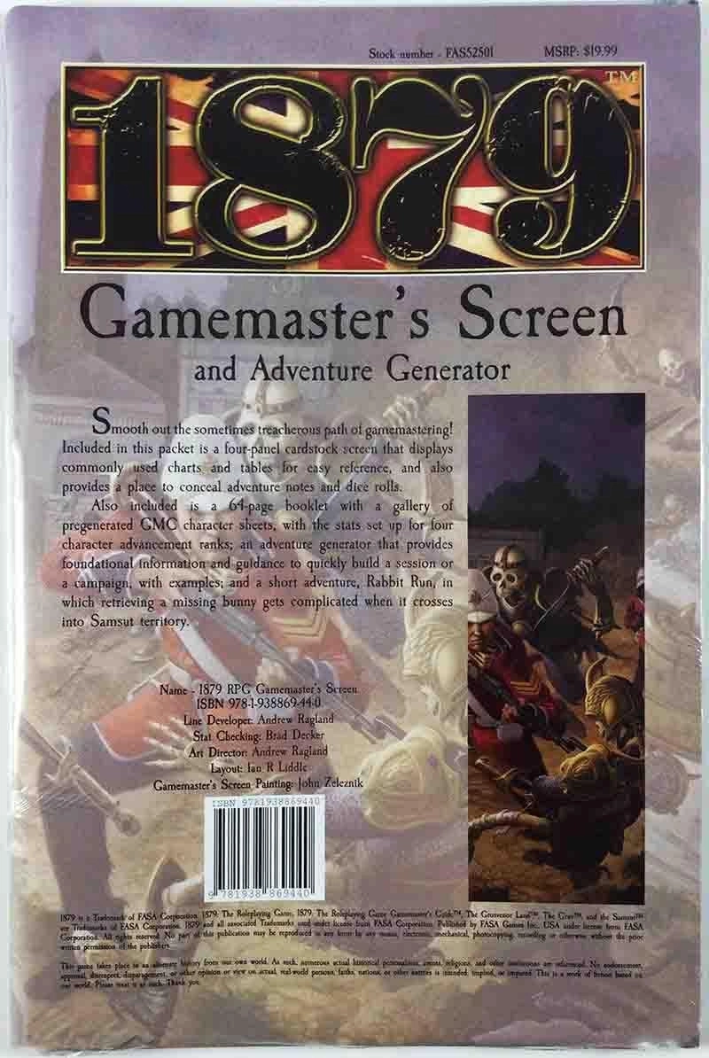 1879 RPG - Gamemaster's Screen | RPG według wydawców \ F \ FASA Games ...