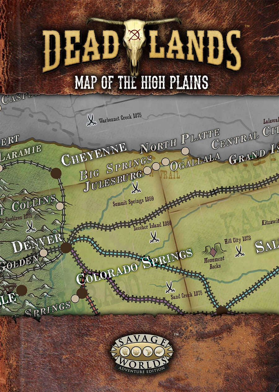 Deadlands The Weird West: Hell on the High Plains Poster Map | RPG po ...